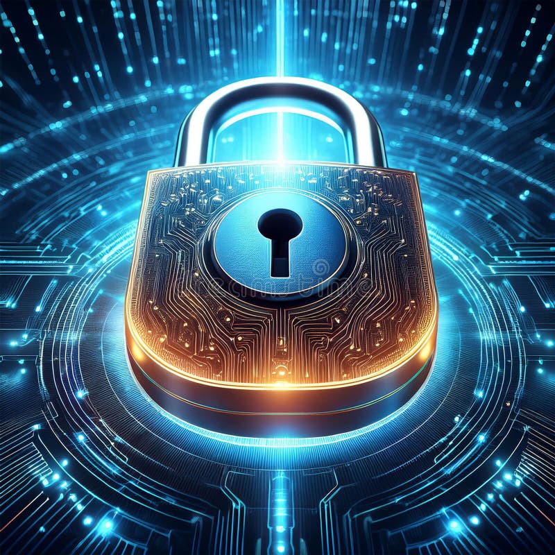 A Digital Padlock Illustration - Generative AI Stock Illustration ...