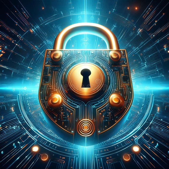 A Digital Padlock Illustration - Generative AI Stock Illustration ...