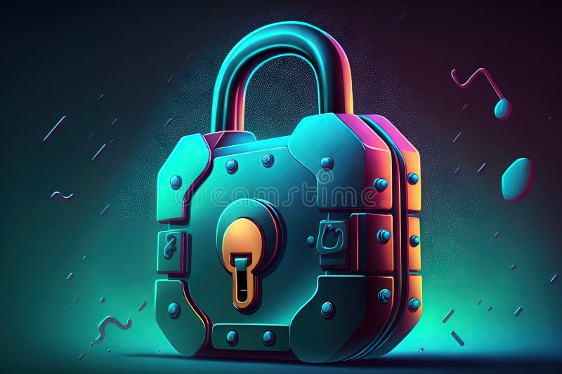 Digital Padlock Illustration Stock Illustration - Illustration of ...