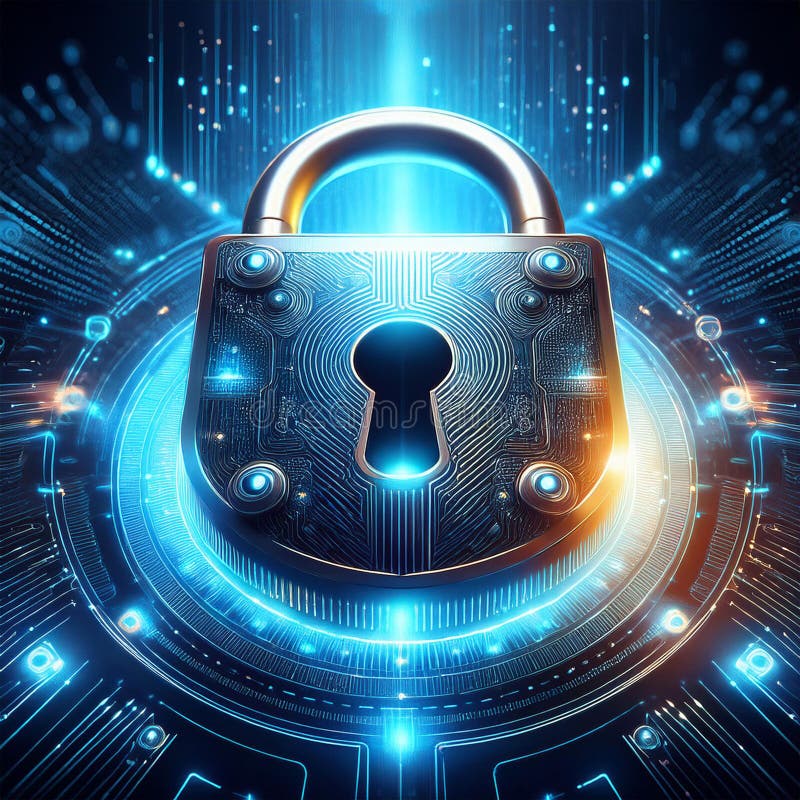A Digital Padlock Illustration - Generative AI Stock Illustration ...