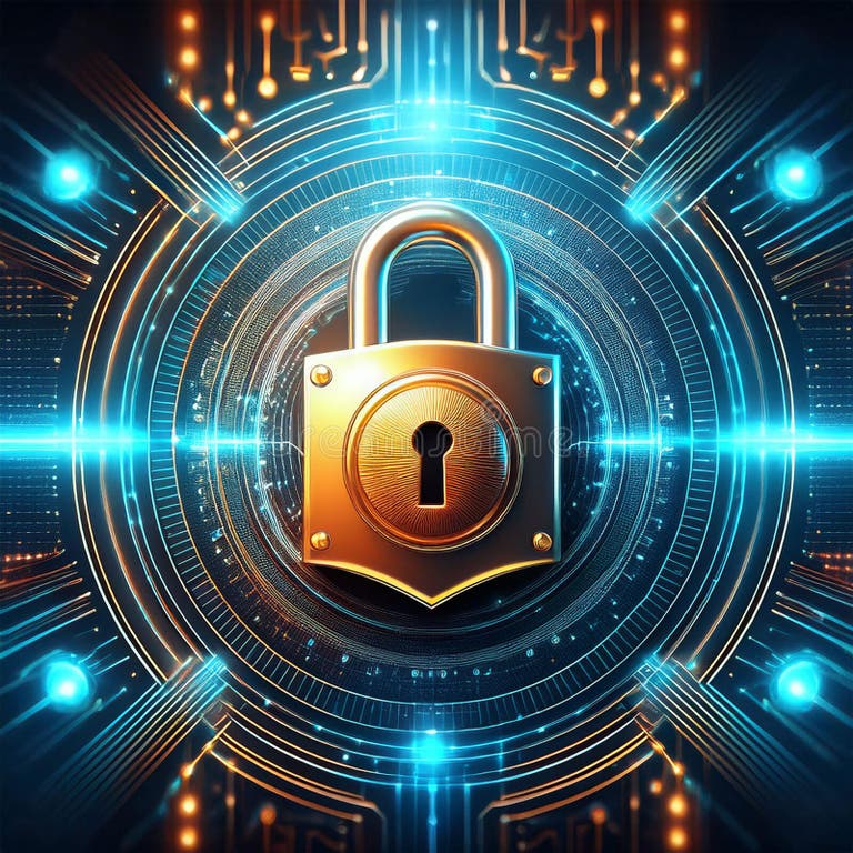 A Digital Padlock Illustration - Generative AI Stock Illustration - Illustration of galaxy ...