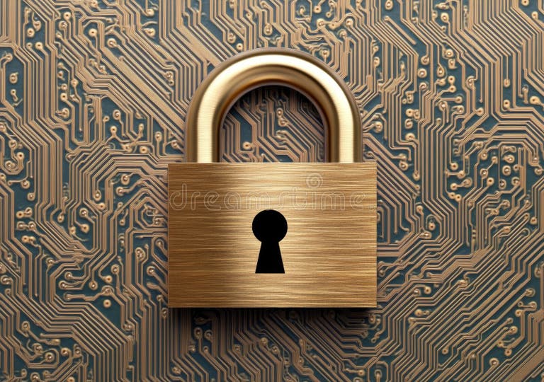 A Digital Padlock Image, Isolated on a White Background, Represents the ...