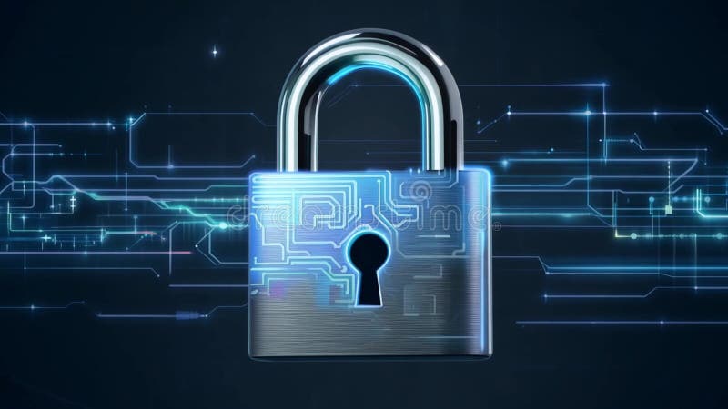 Digital Padlock Symbolizing Cybersecurity and Data Protection in a High ...