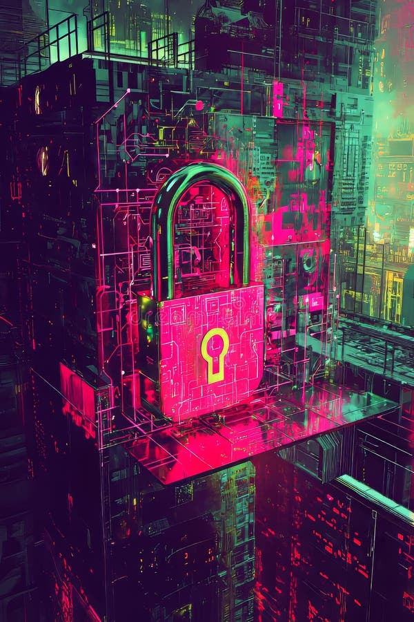 The Digital Padlock Protects the Circuit Board of a Computer from Cyber ...