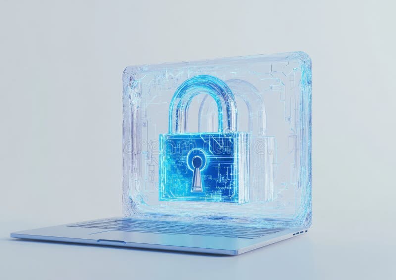 The Digital Padlock is Seen in Front of a Laptop Computer As a Concept ...