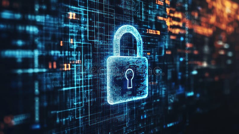A Digital Padlock Symbol on a Computer Screen, Representing Stock ...