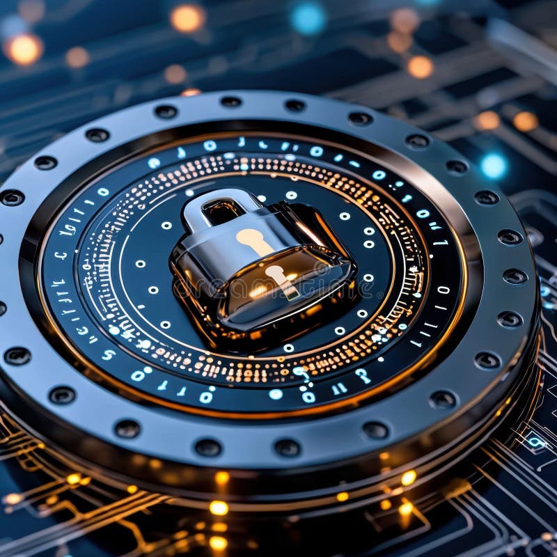Digital Padlock Symbolizes Advanced Anti Tracking Technology ...