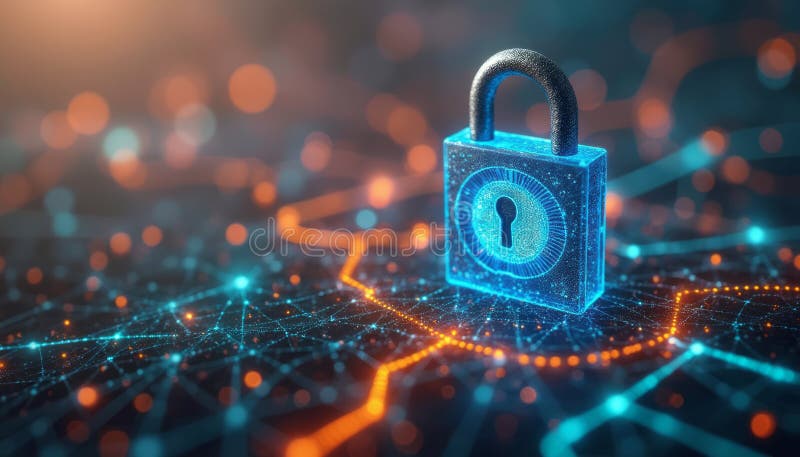 Digital Padlock Symbolizing Cybersecurity and Data Protection Stock ...
