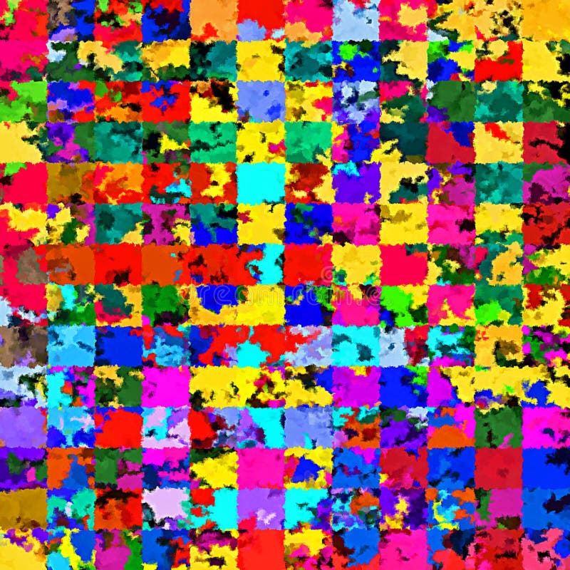 Digital Painting Abstract Spatter Brush Paint Chaotic Rectangular ...