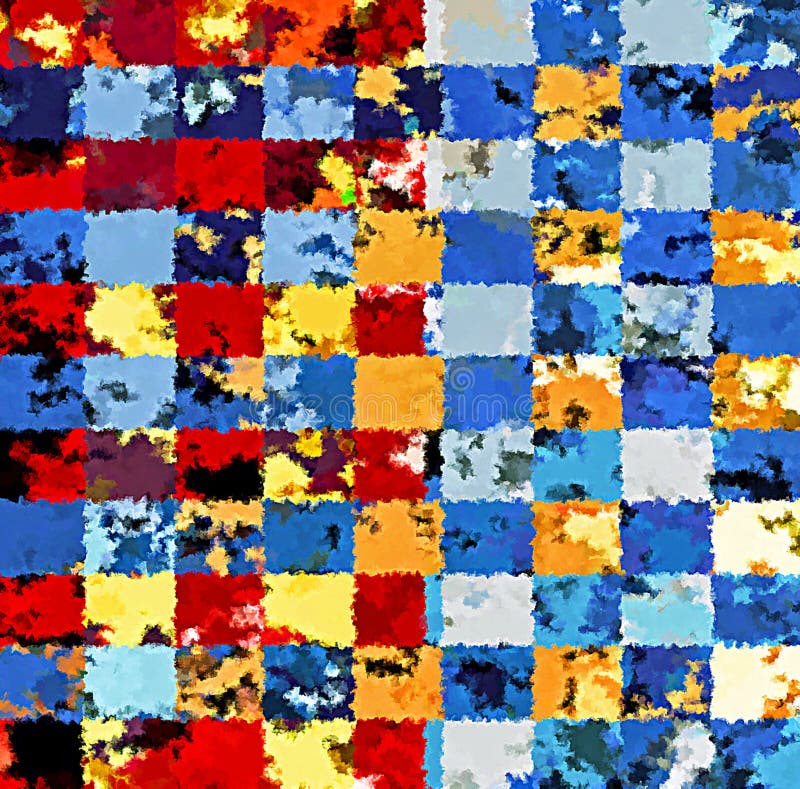 Digital Painting Abstract Spatter Brush Paint Chaotic Rectangular ...