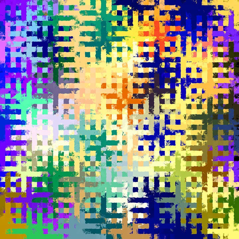 Digital Painting Beautiful Abstract Colorful Chaotic Rectangular Jigsaw ...