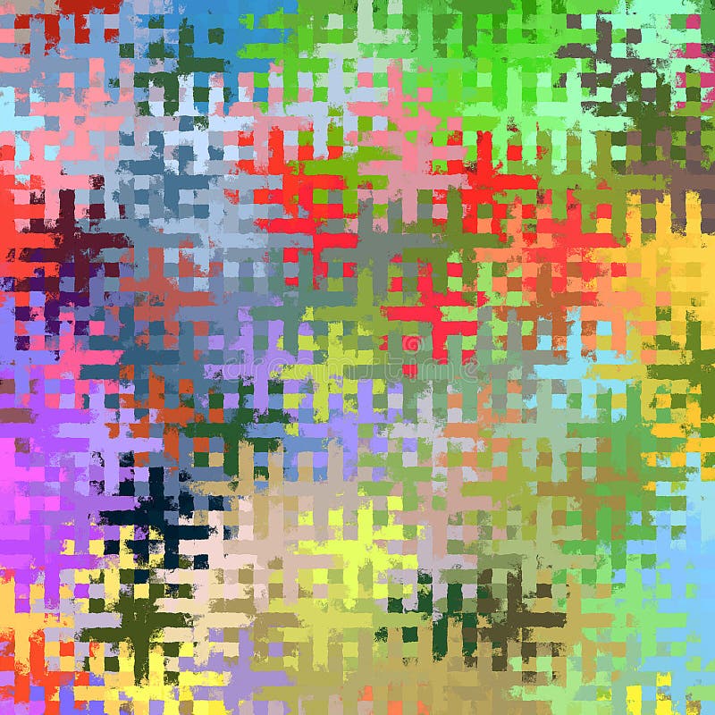 Digital Painting Beautiful Abstract Colorful Chaotic Rectangular Jigsaw ...