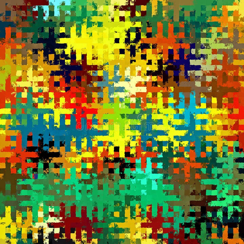 Digital Painting Beautiful Abstract Colorful Chaotic Rectangular Jigsaw ...