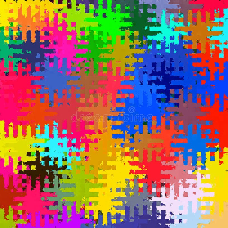Digital Painting Beautiful Abstract Colorful Chaotic Rectangular Jigsaw ...