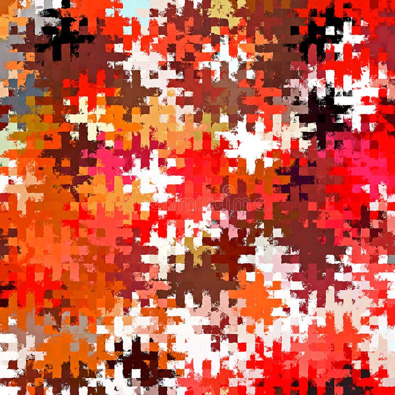 Digital Painting Beautiful Abstract Colorful Chaotic Rectangular Jigsaw ...