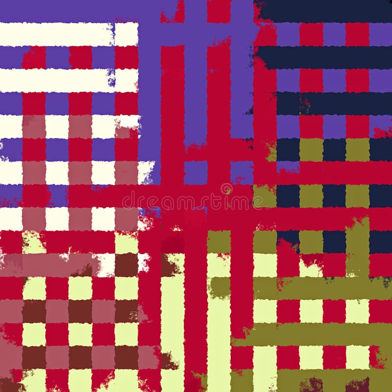 Digital Painting Beautiful Abstract Colorful Chaotic Rectangular Jigsaw ...