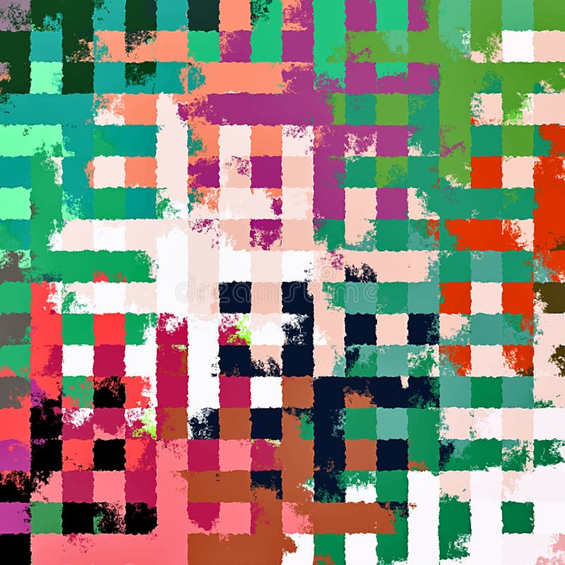 Digital Painting Beautiful Abstract Colorful Chaotic Rectangular Jigsaw ...