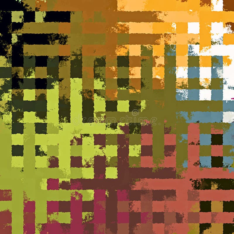 Digital Painting Beautiful Abstract Colorful Chaotic Rectangular Jigsaw ...