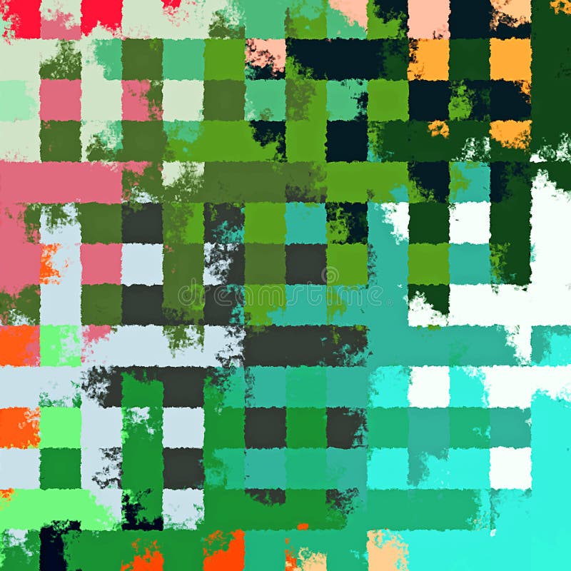 Digital Painting Beautiful Abstract Colorful Chaotic Rectangular Jigsaw ...