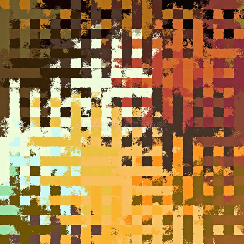 Digital Painting Beautiful Abstract Colorful Chaotic Rectangular Jigsaw ...