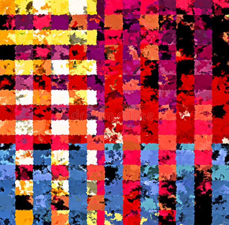 Digital Painting Beautiful Abstract Colorful Chaotic Rectangular ...