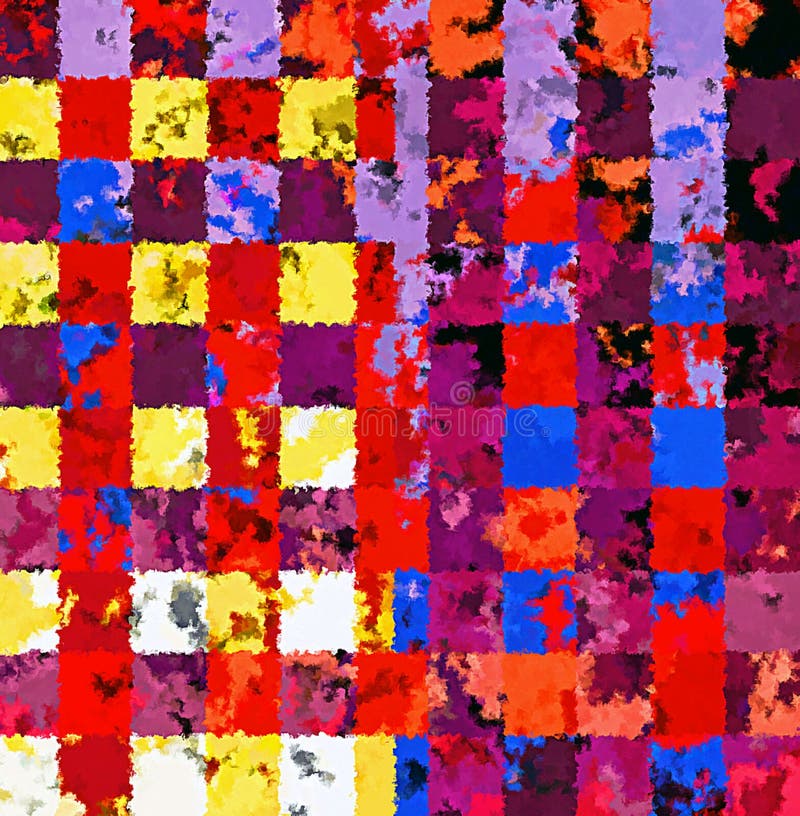 Digital Painting Beautiful Abstract Colorful Chaotic Rectangular ...
