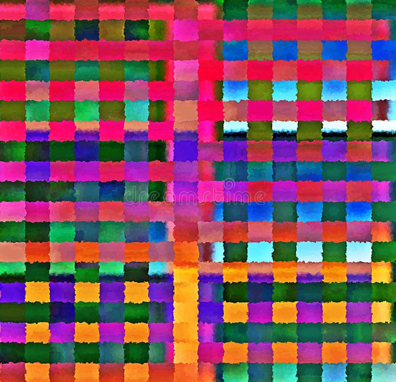 Digital Painting Beautiful Abstract Colorful Chaotic Rectangular ...