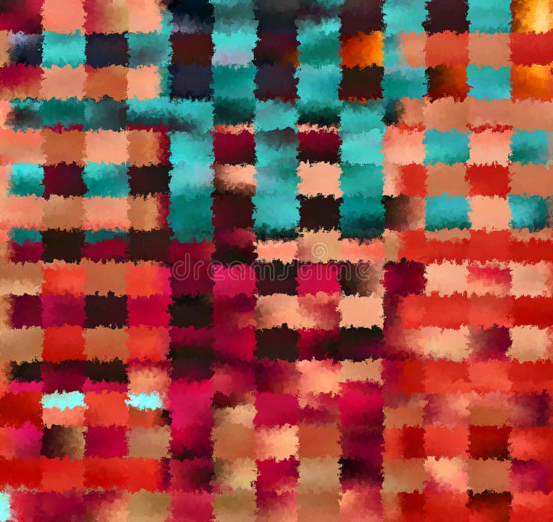 Digital Painting Beautiful Abstract Colorful Chaotic Rectangular ...