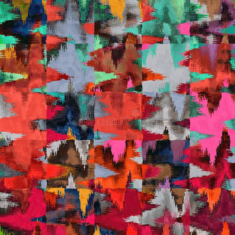 Digital Painting Abstract Multi-Color Spatter Paint Chaotic Rectangular ...