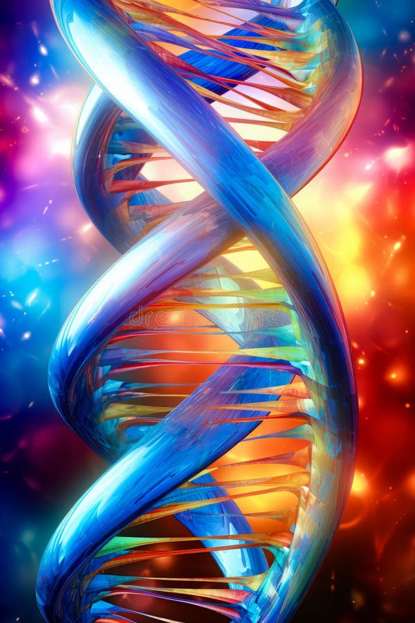 Digital Painting of Blue and Yellow Double - Stranded Structure ...