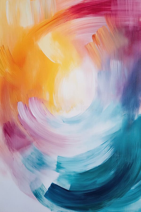 Digital Painting Done with Warm and Cold Colors Stock Illustration ...