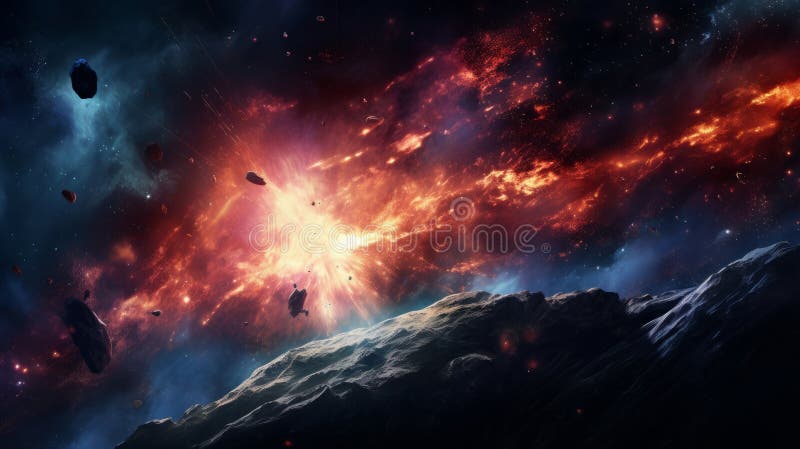 A Digital Painting of a Hyper Zoomed in Cosmic Scene Stock Illustration ...