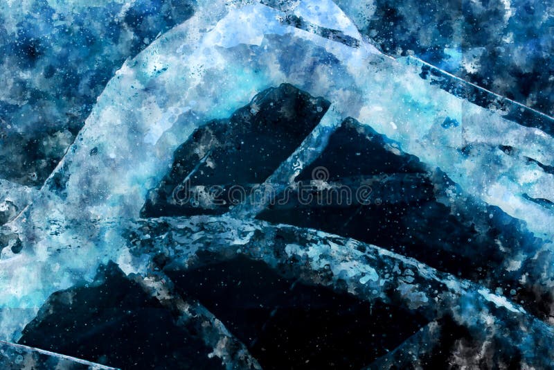 Digital Painting of Ice Texture on Surface of Frozen Lake Stock ...