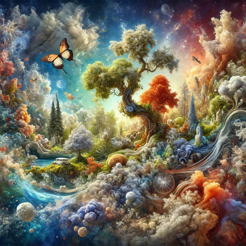 Digital Painting of an Imaginary Ecosystem Creating a Digital Pa Stock ...