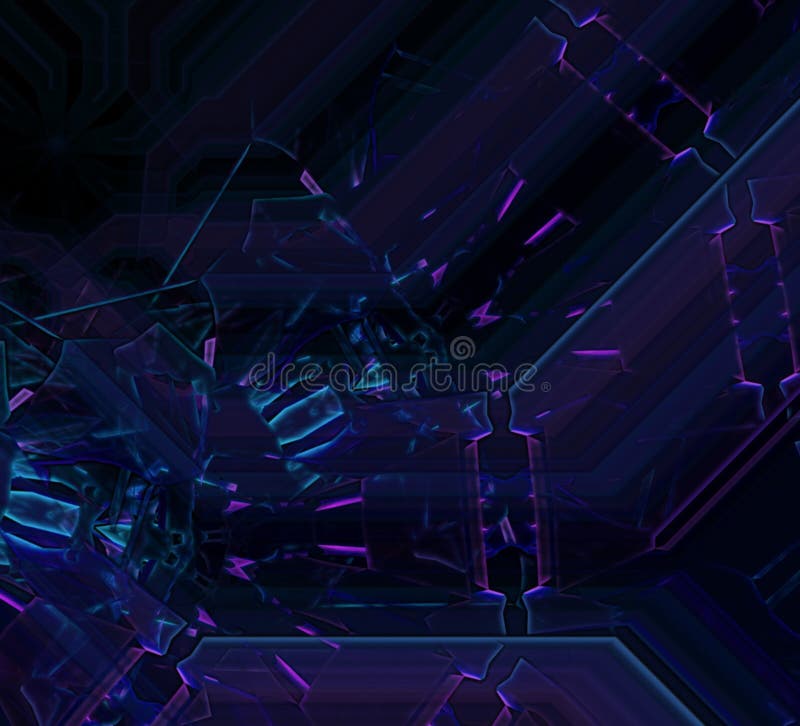 Blue Violet Imaginary Structure with Cyan Skeleton Stock Illustration ...