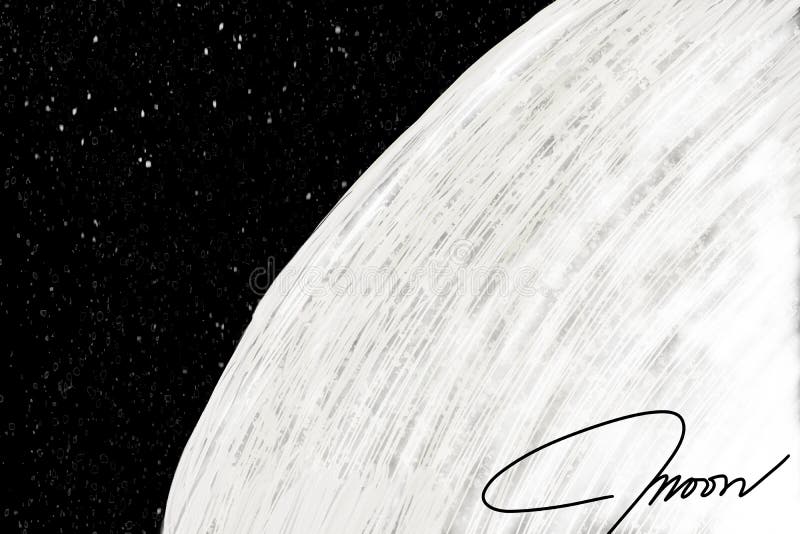 Digital Painting of Moon and Space Stock Illustration - Illustration of ...