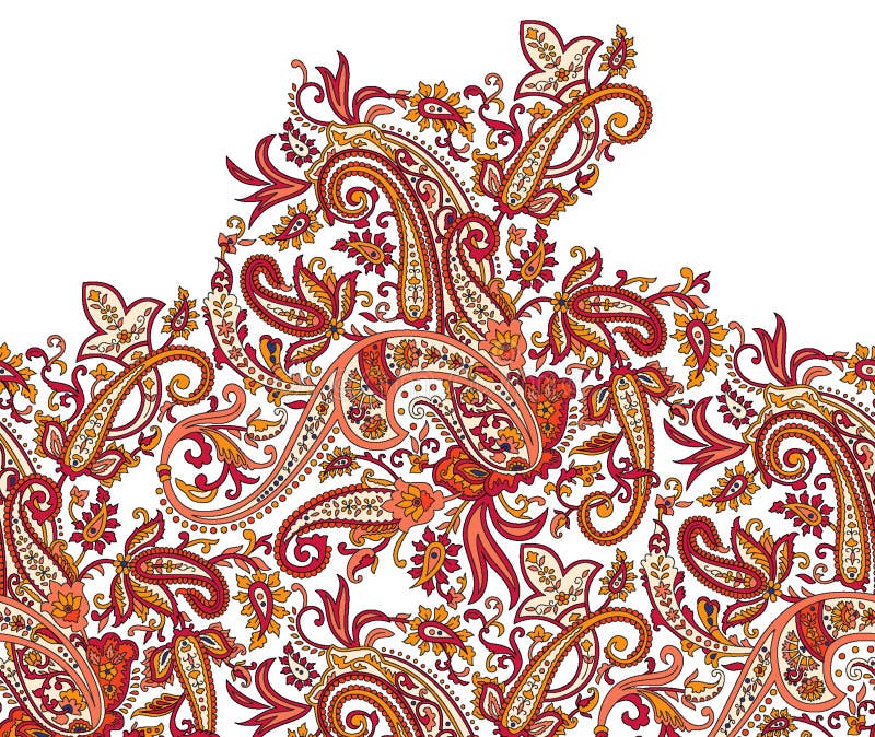 Digital paisely motif stock illustration. Illustration of pattern ...