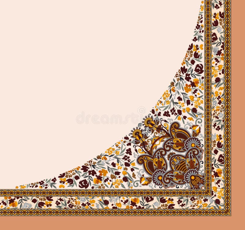 Digital paisely motif stock illustration. Illustration of pattern ...