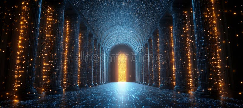 Digital Palace Abstract Glowing Structure Representing Technology ...