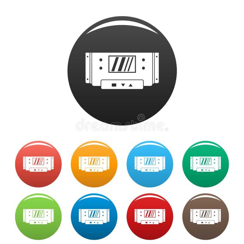 Digital Panel Icons Set Color Stock Vector - Illustration of monitor ...