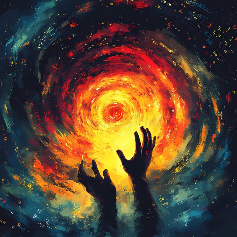 Digital Panic Attack in Binary Tornado Stock Photo - Image of chaos ...