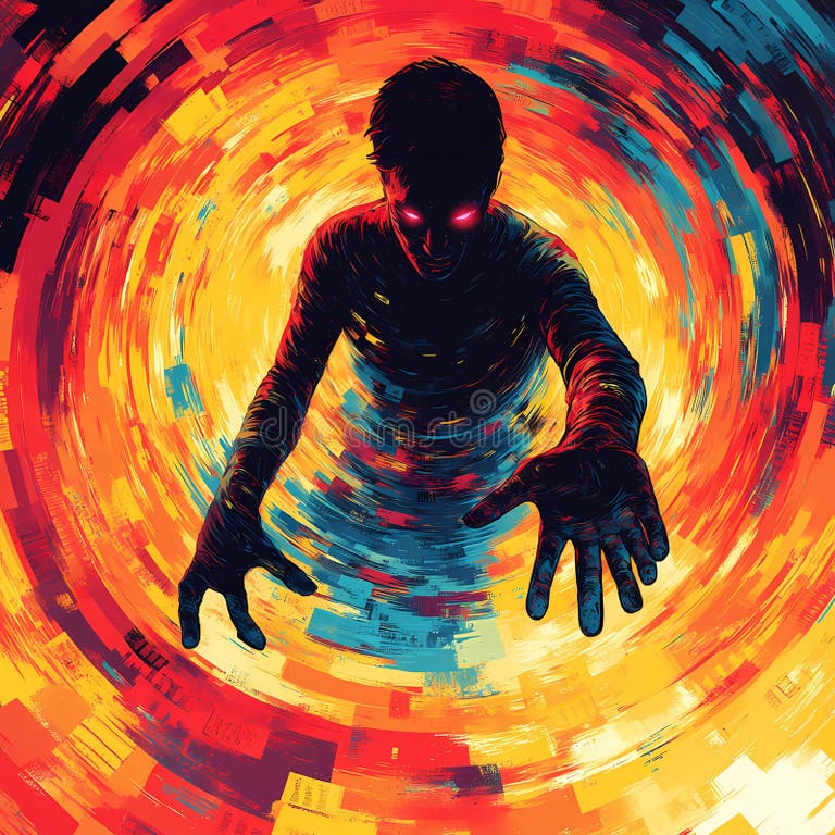 Digital Panic Attack in Binary Tornado Stock Image - Image of panic ...