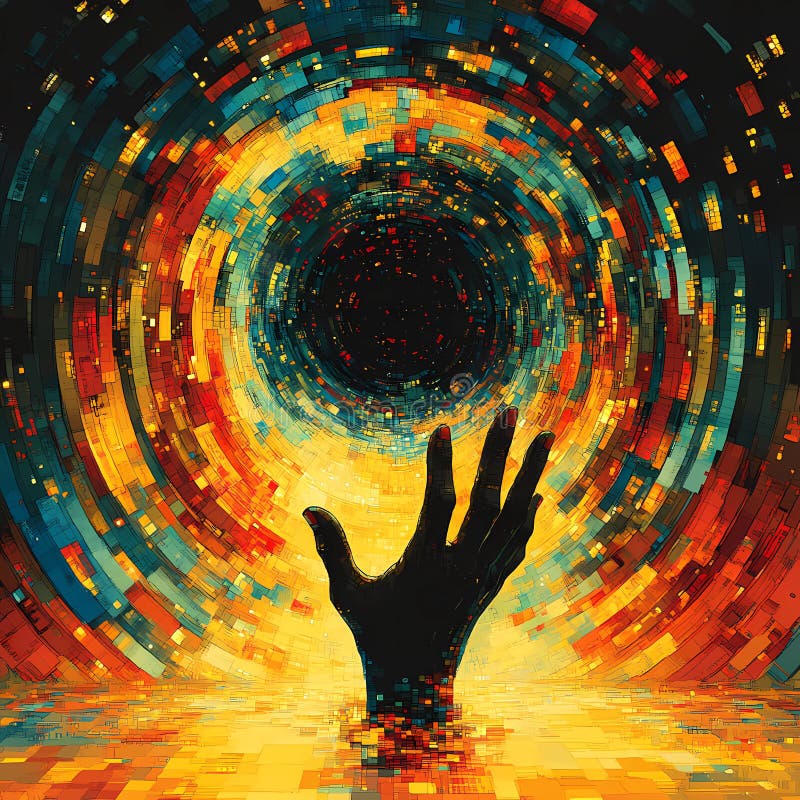 Digital Panic Attack in Binary Tornado Stock Image - Image of disorder ...