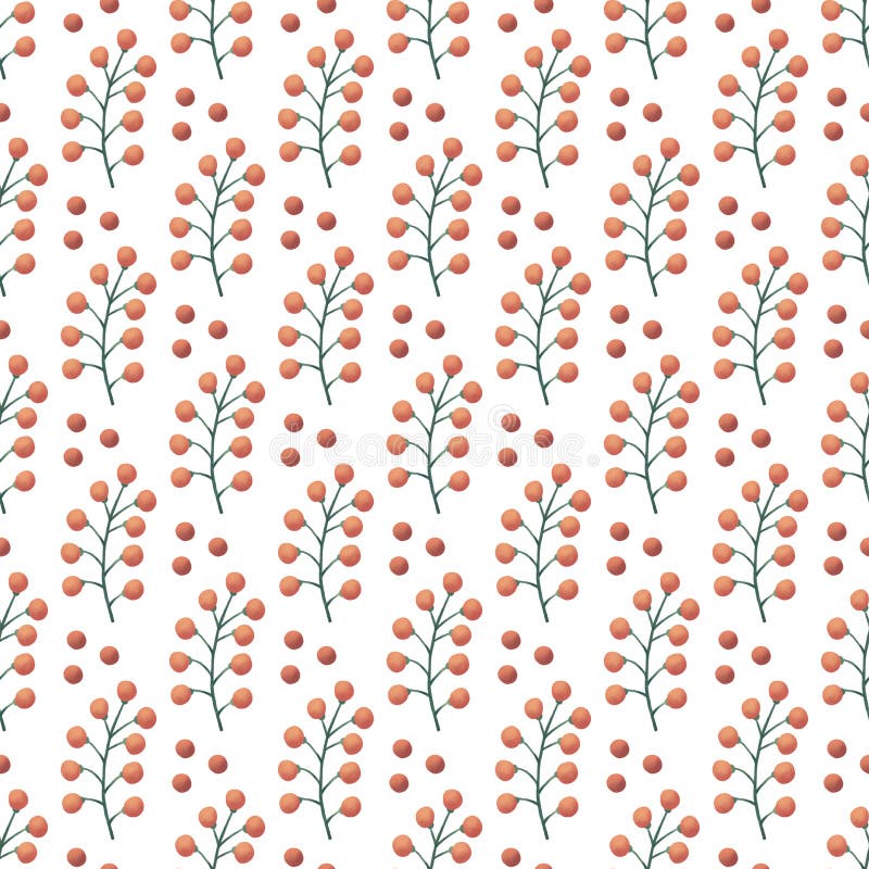Digital Paper with Berries. Seamless Pattern on the White Background ...