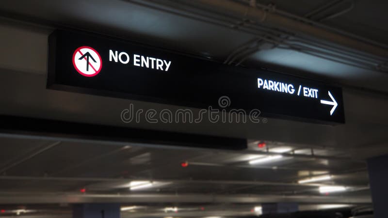 Digital Parking Signs with Showed Words No Entry and Parking ,exit ...