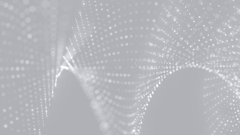 Digital Particle Background. the Surface of the Particle Points is Twisted Stock Video - Video ...