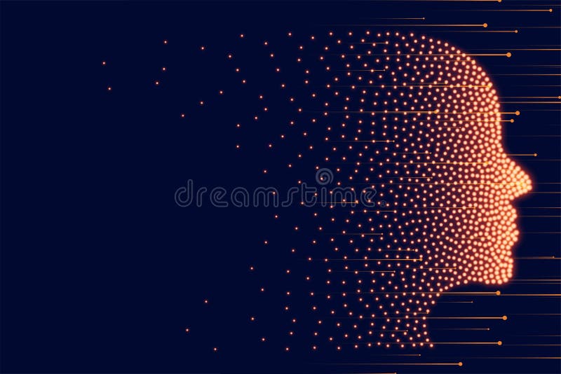 Digital Particle Human Head Sci Fi Techno Concept Banner Stock Vector ...