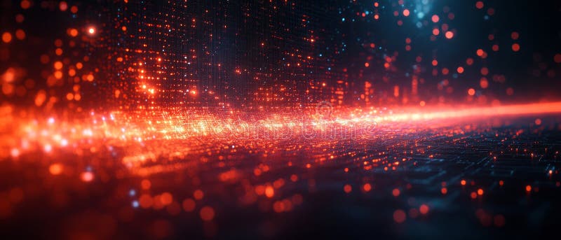 Digital Particles Create Vibrant, Glowing Network Effect Stock ...