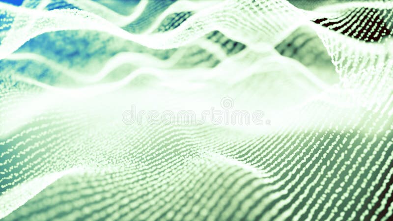 Digital Particles Floating Wave Form in the Abyss Abstract Cyber ...