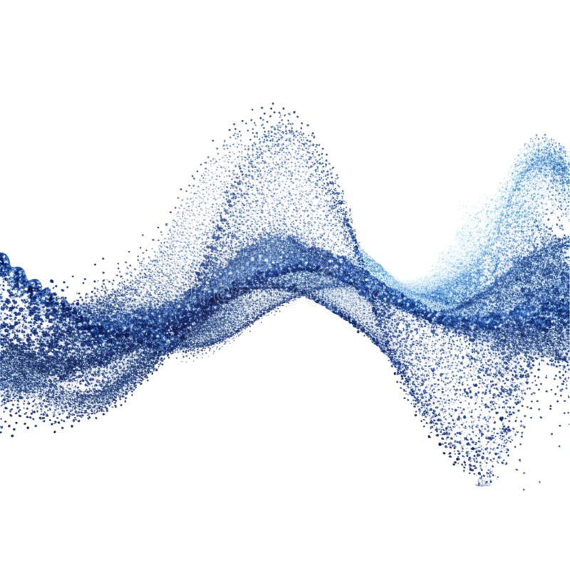 Digital Particles Wave Isolated on White Stock Illustration ...